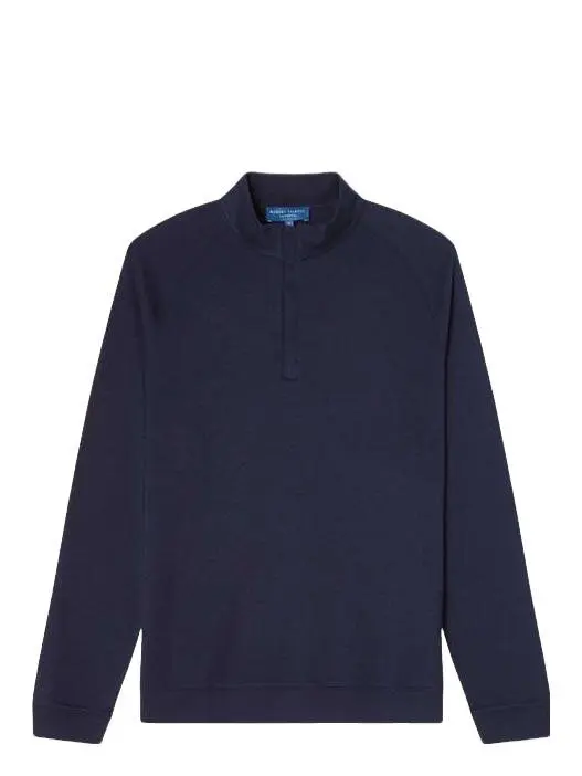 Robert Talbott Wesley Cashmere Blend Quarter Zip - Navy