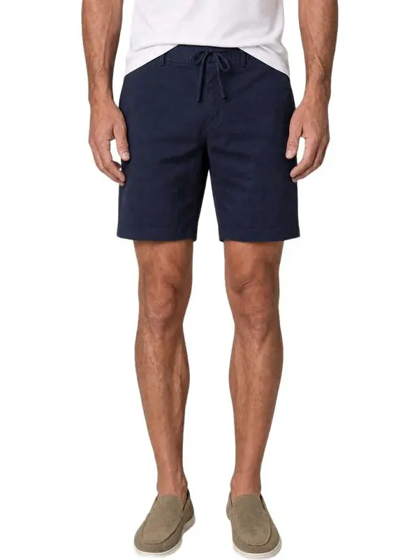 Robert Talbott Stewart Stretch Linen Blend Convertible Drawstring Short - Navy