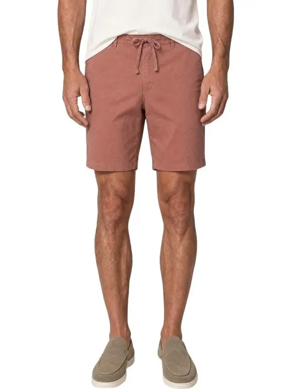 Robert Talbott Stewart Stretch Linen Blend Convertible Drawstring Short - Salmon