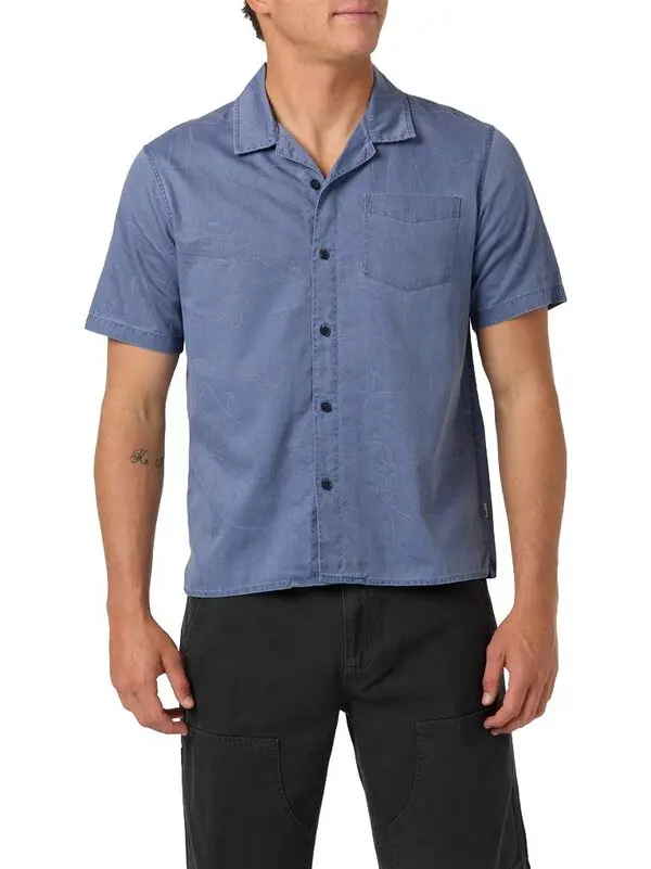 O'Neill Og Sails Jacquard Cotton Twill Camp Shirt - Nightshadow Blue