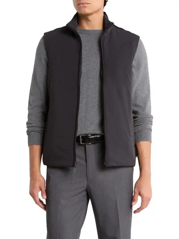 Nordstrom Mixed Media Insulated Knit Vest - Black