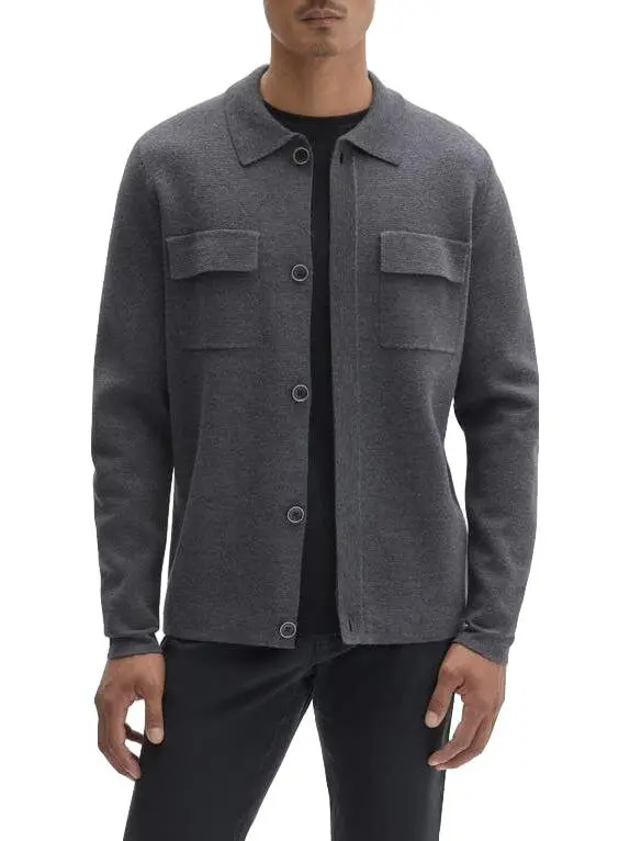 Robert Barakett Crafton Merino Wool Cardigan - Charcoal