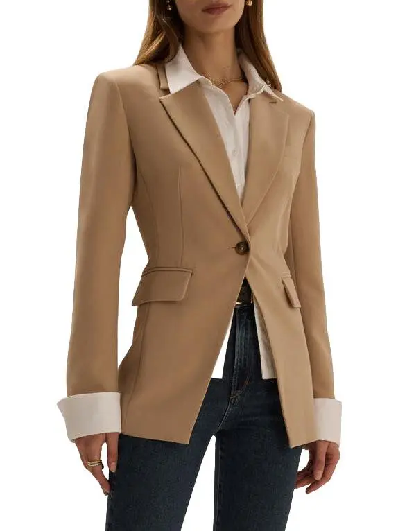 FAVORITE DAUGHTER The Madison Avenue Blazer - Tan/white