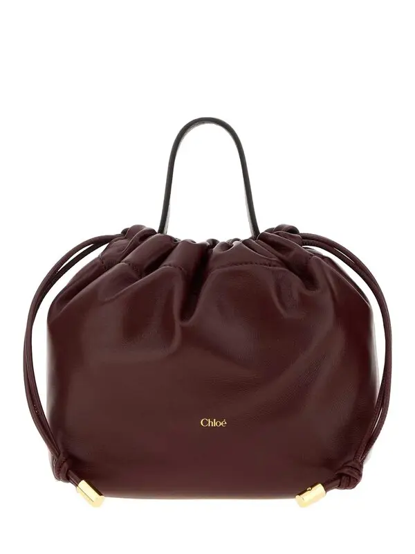 Chloé Burgundy Leather Mini Icons Handbag - Red