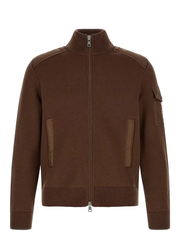 Moncler Padded Cardigan - Brown