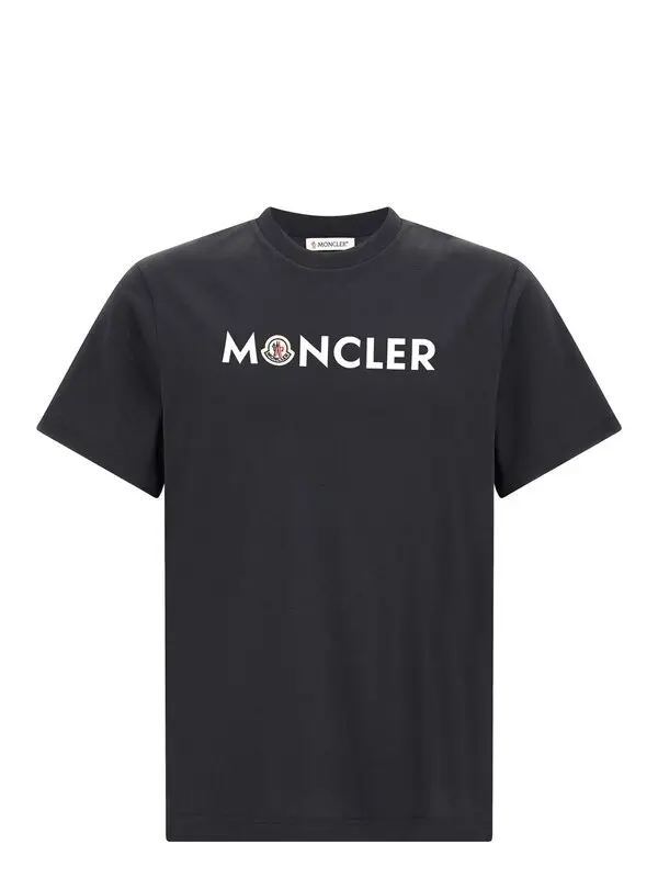 Moncler Front Logo Print T-shirt - Blue