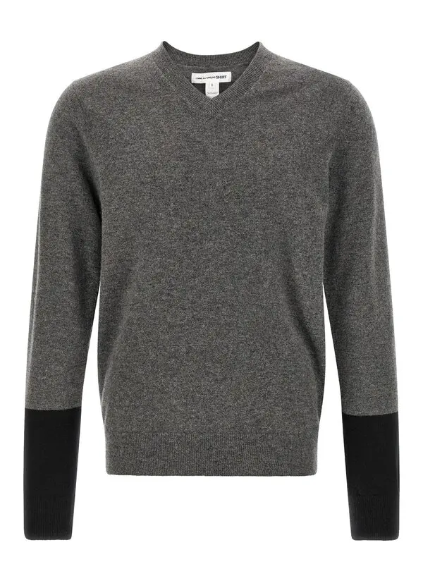 Comme Des Garçons Color-block Sweater - Gray
