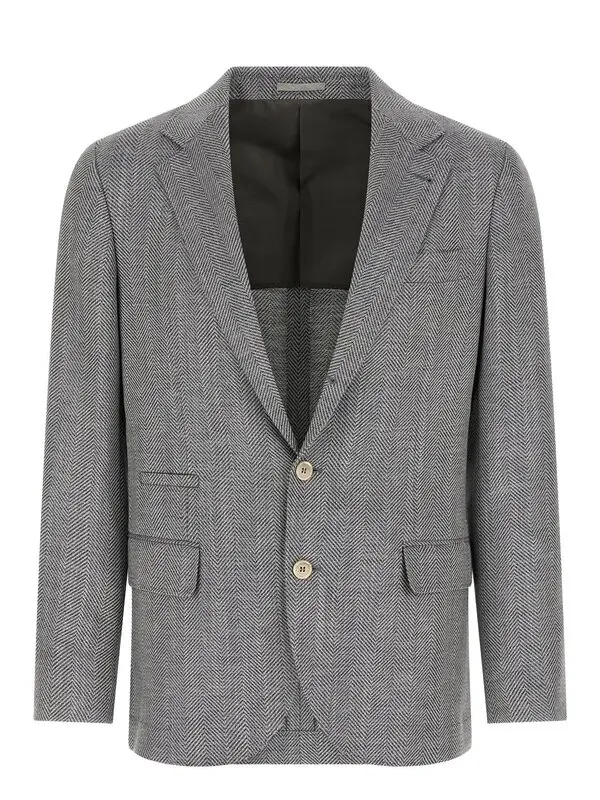 Brunello Cucinelli Deconstructed Single-breasted Blazer - Gray