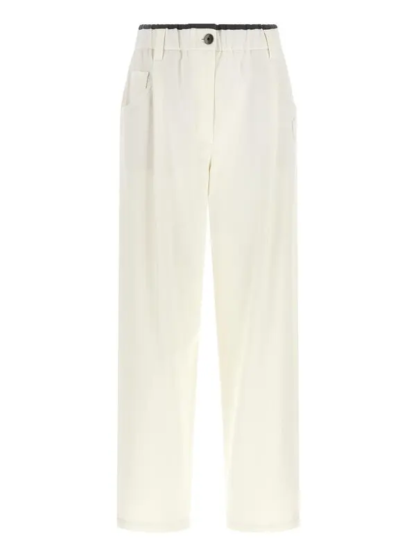 Brunello Cucinelli Cotton Trousers - White