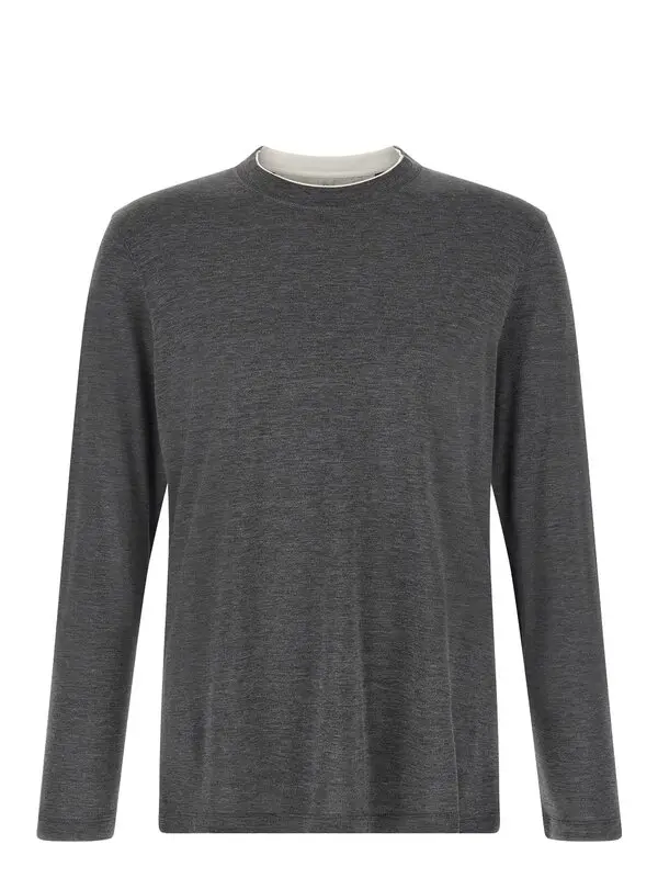 Brunello Cucinelli Silk And Cotton T-shirt - Gray