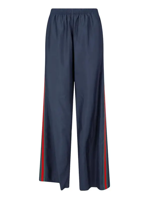 Gucci Technical Silk Poplin Trousers - Blue