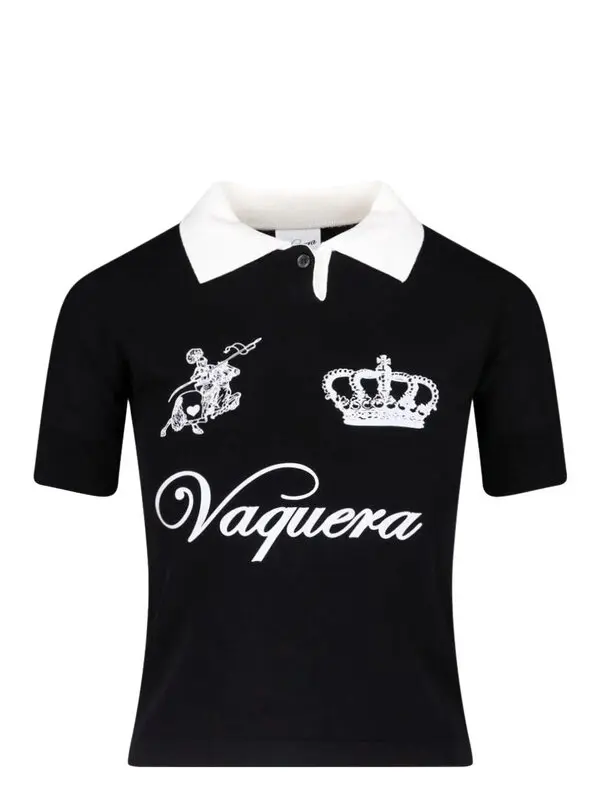 Vaquera Polo Shirt Logo - Black