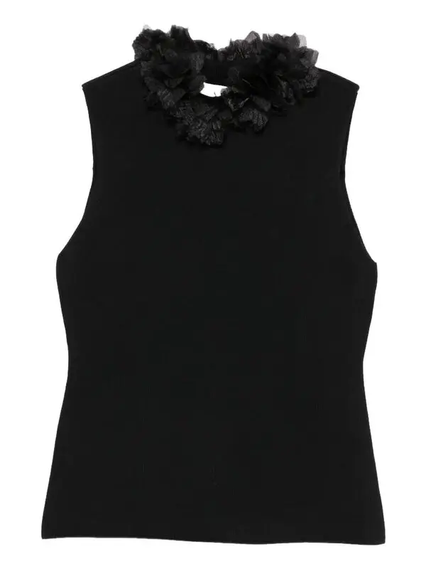 Aje Fleura Knit Top - Black