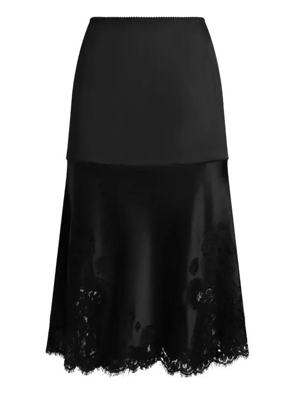 Dolce & Gabbana Lace Detail Skirt - Black