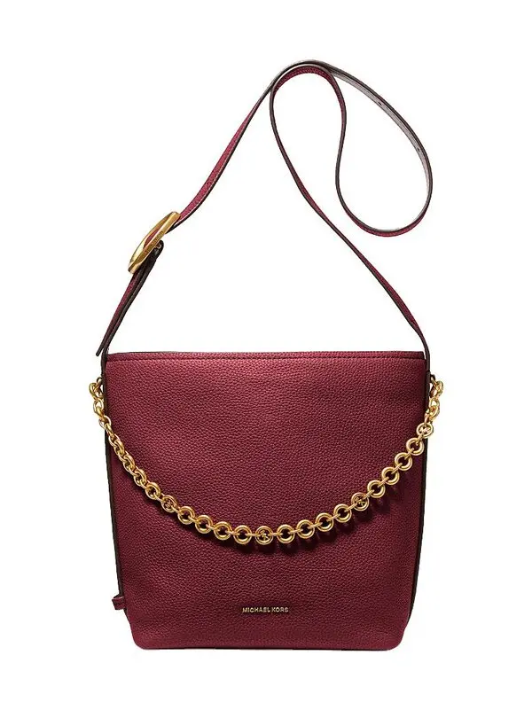Michael Kors Small Leather Bucket Bag - Deep Red