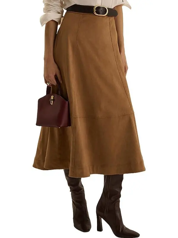 FAVORITE DAUGHTER The Aspen Midi Skirt - Camel