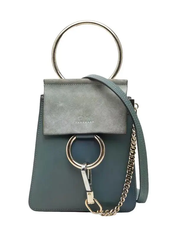 Chloé 2017 Mini Calfskin And Suede Faye Bracelet Bag Shoulder Bag - Blue