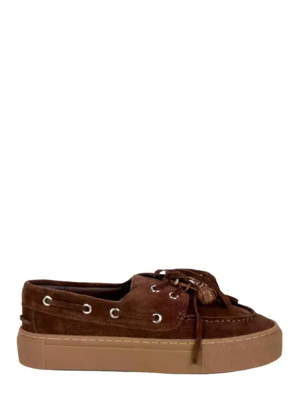 D.a.t.e. Caletta Tassel-detail Suede Derby Shoes - Brown