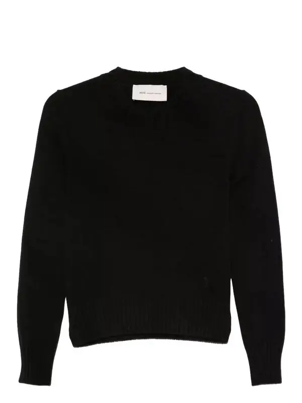 AMI Paris Ribbed-knit Sweater - Black