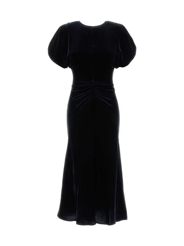 Victoria Beckham Midnight Velvet Bela Dress - Blue