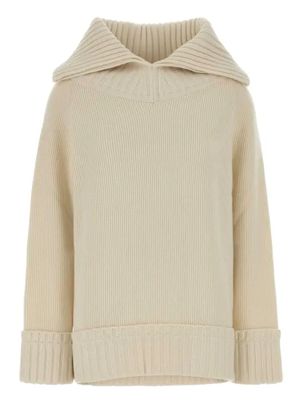 Victoria Beckham Cream Wool Blend Sweater - Yellow