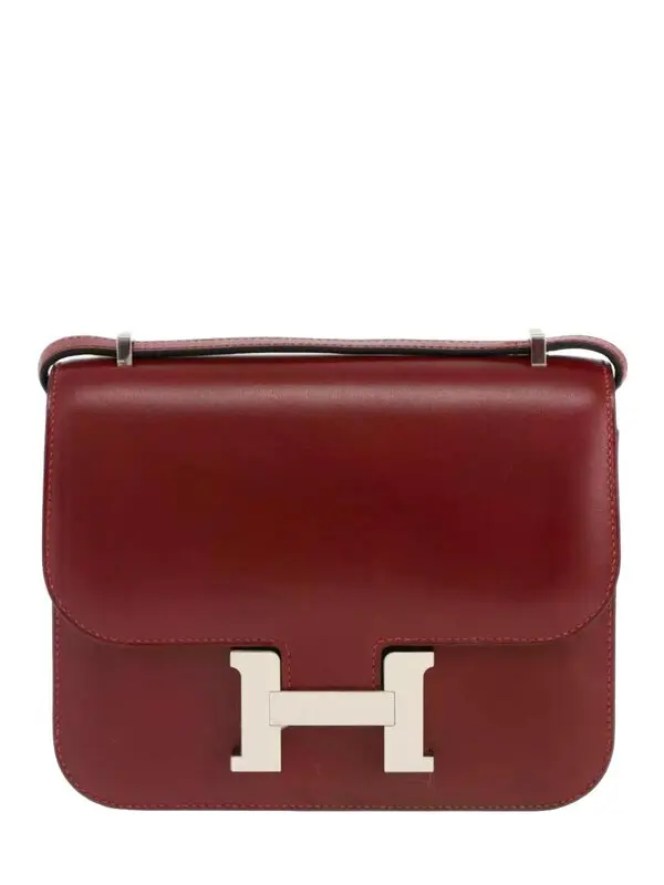 Hermès 2025 Mini Constance Leather Cross Body Bag - Red