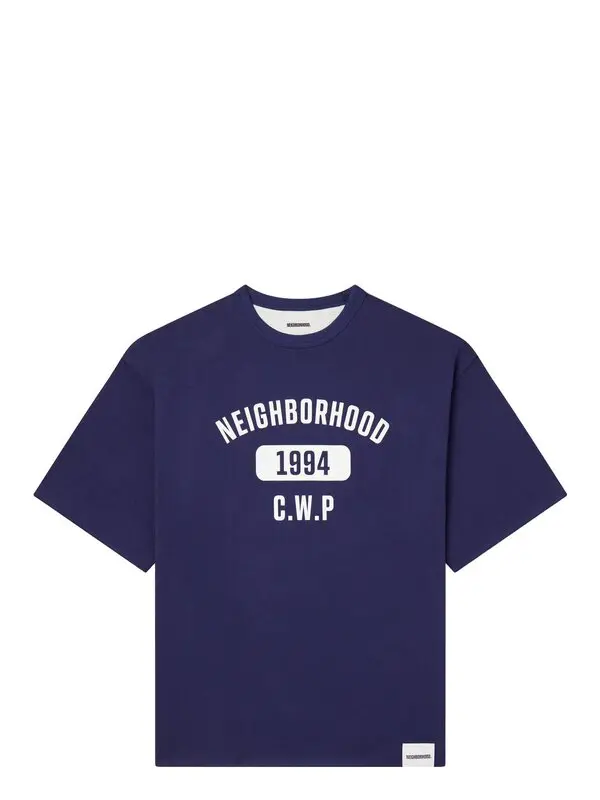 NEIGHBORHOOD Logo-print Reversible Cotton-jersey T-shirt - Blue