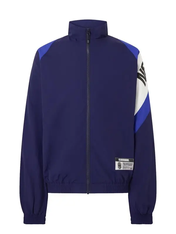 NEIGHBORHOOD Logo-print Colour-block Taffeta Track Jacket - Blue