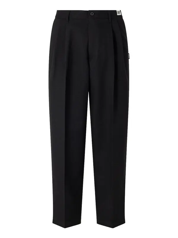 NEIGHBORHOOD Tapered Pleated Twill Trousers - Black