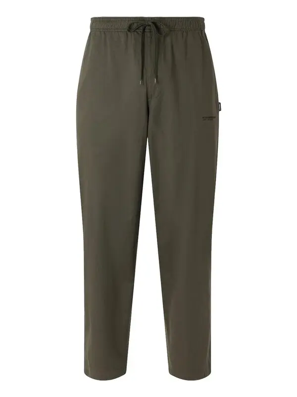 NEIGHBORHOOD Straight-leg Logo-detailed Cotton-twill Drawstring Sweatpants - Green