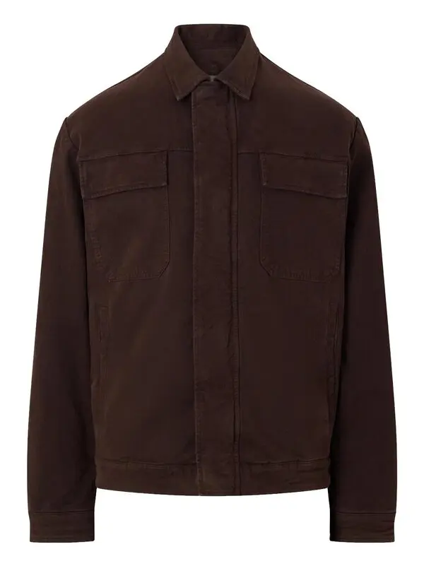 Altea Godfrey Padded Garment-dyed Stretch-cotton Twill Overshirt - Brown