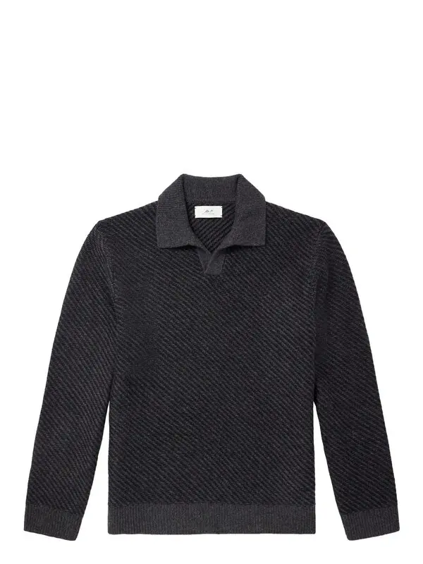 Mr P. Wool Polo Sweater - Black