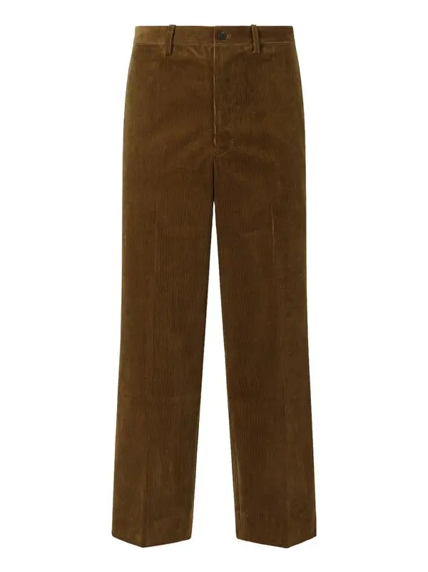 Visvim Broader Straight-leg Cotton-corduroy Trousers - Brown