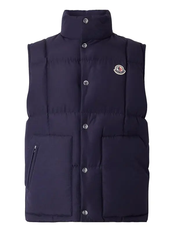 Moncler Brumellune Logo-appliquéd Quilted Shell Down Gilet - Blue
