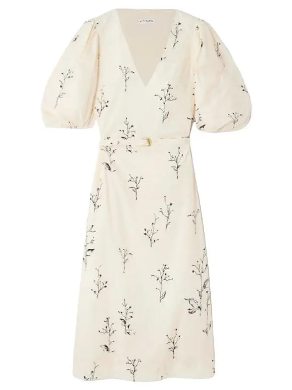 Altuzarra Printed Cotton Midi Dress - White