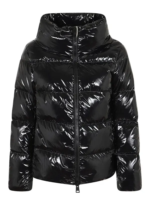 Herno Zip Up High-collared Down Jacket - Black