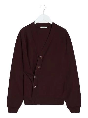 LEMAIRE Twisted Cardigan - Dark Plum