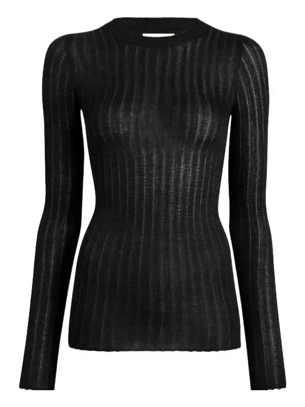 Khaite Elm Ribbed Long-sleeve Top - Black