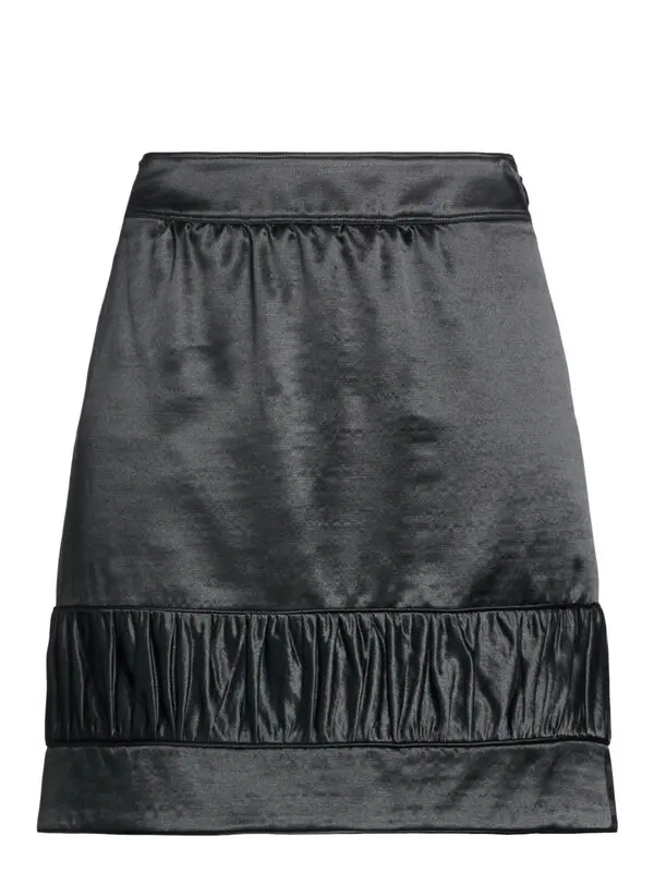 Burberry Solid-colored Satin Midi Skirt - Black