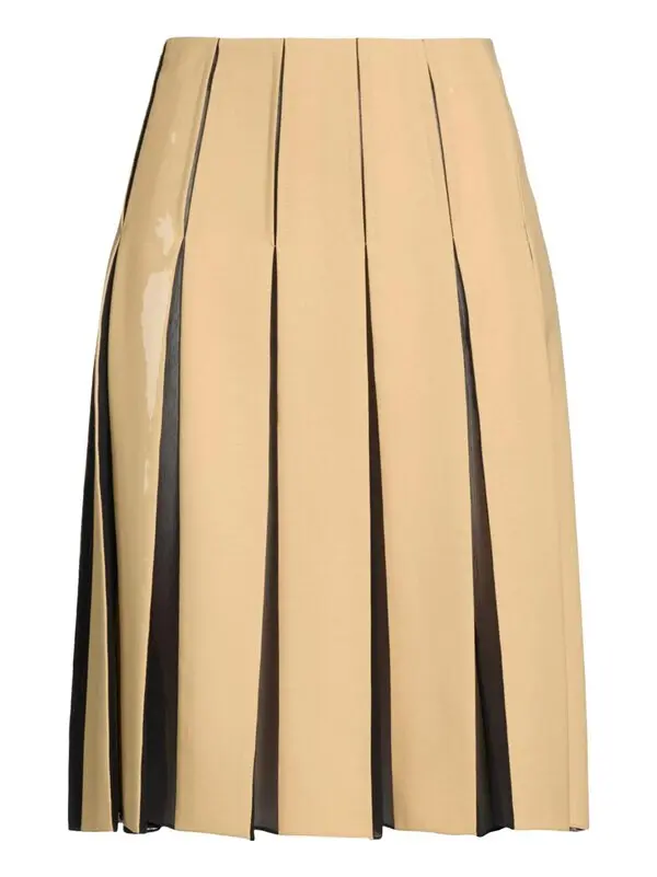 Marni Two-tone Pleated Skirt - Camel