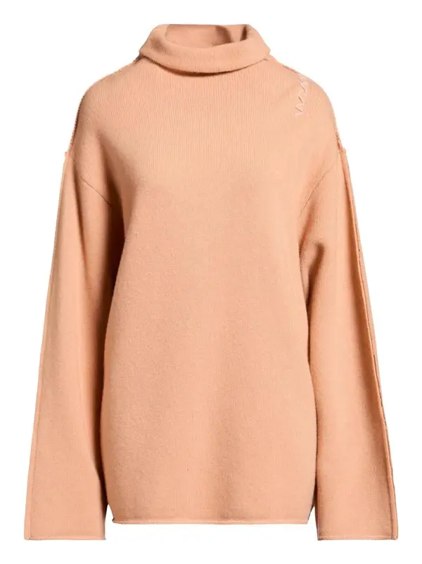 Marni Solid-color Wool Turtleneck Knit Sweater - Pink