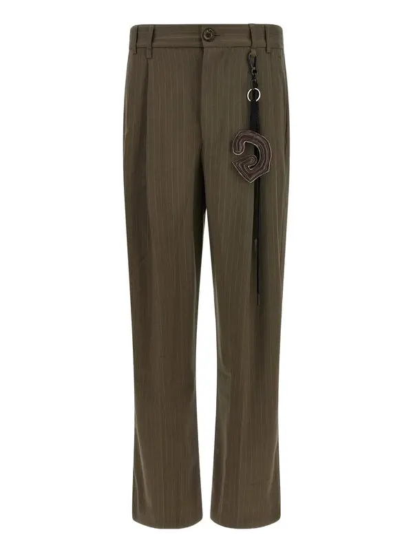 SONG FOR THE MUTE Pinstripe Wide-leg Pants - Brown