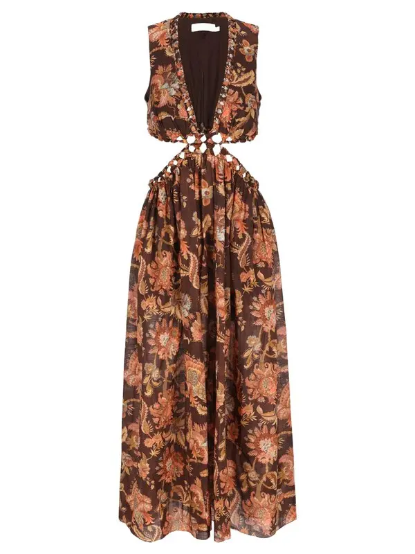 Zimmermann Aster Cut-out Printed Dress - Multicolour