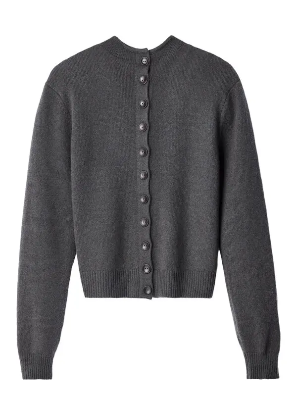 LEMAIRE Reversible Buttoned Sweater In Cashmere - Stone