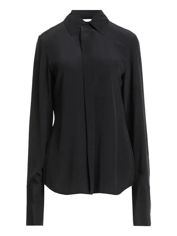 Sportmax Long-sleeved Chiffon Shirt - Black