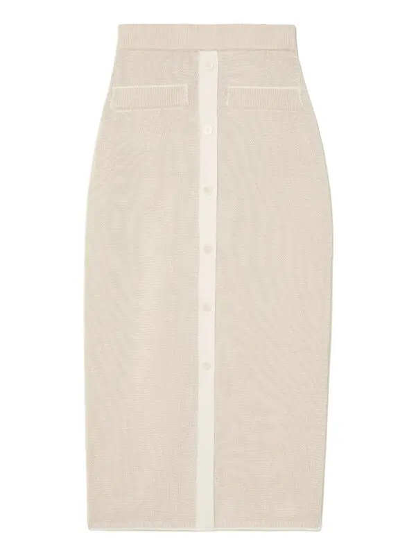 JOSEPH Fine Knit Midi Skirt - Beige