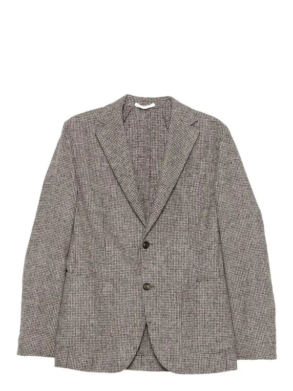 Eleventy Houndstooth-pattern Single-breasted Blazer - Brown