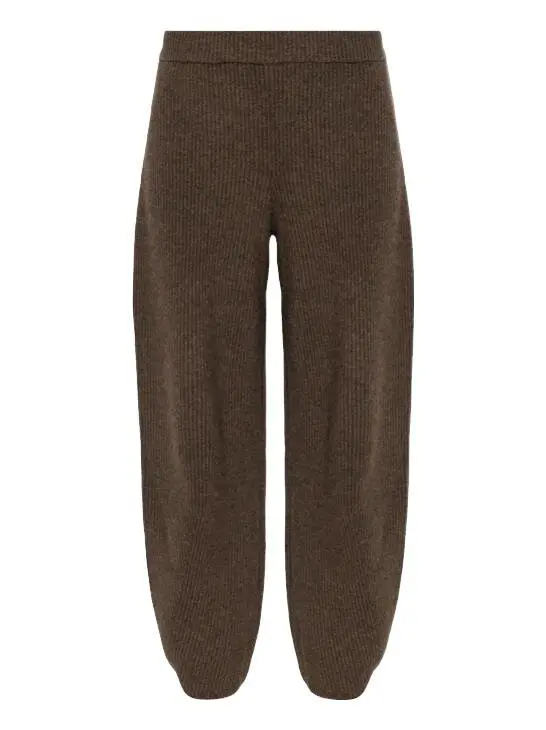 BY MALENE BIRGER Carmela Ribbed Knitted Trousers - Brown
