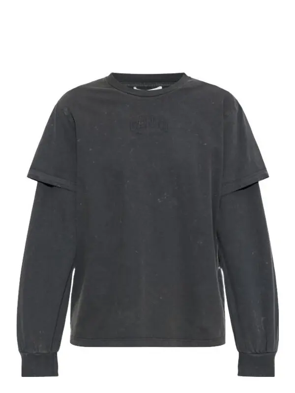 GANNI Future Heavy Jersey Long-sleeve T-shirt - Grey