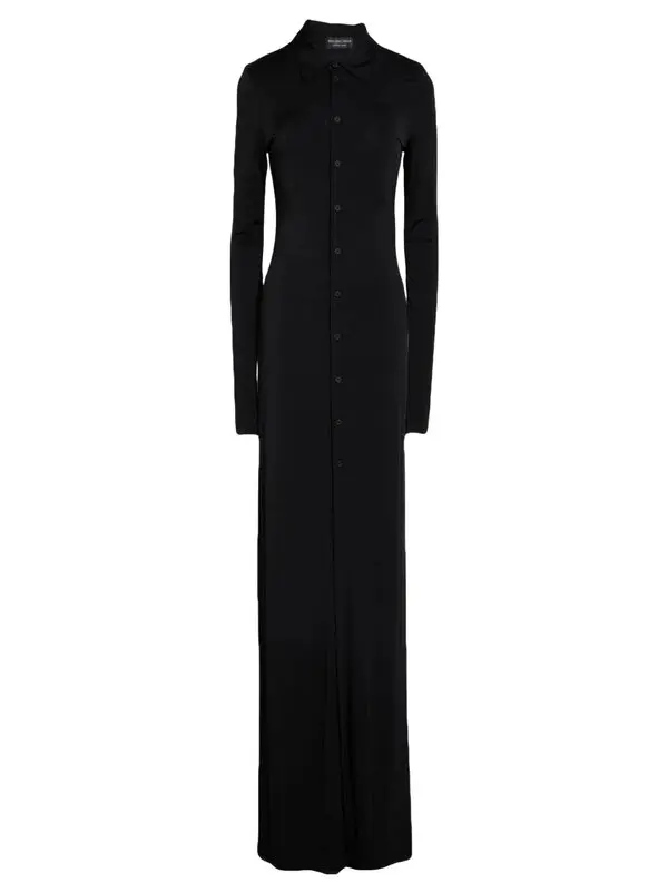 Balenciaga Solid-color Shirt Dress - Black